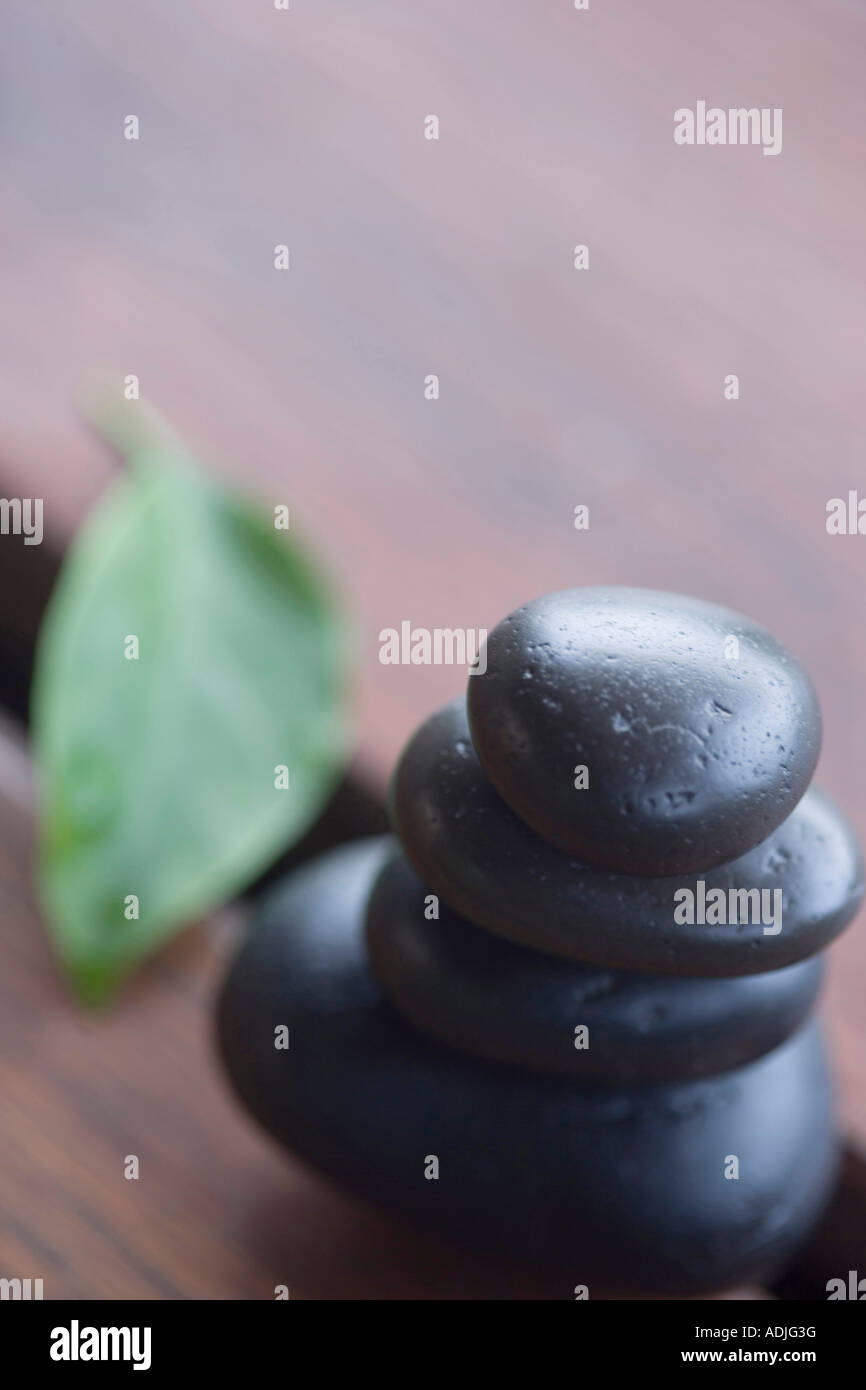 spa pebbles and leaves Stock Photo - Alamy