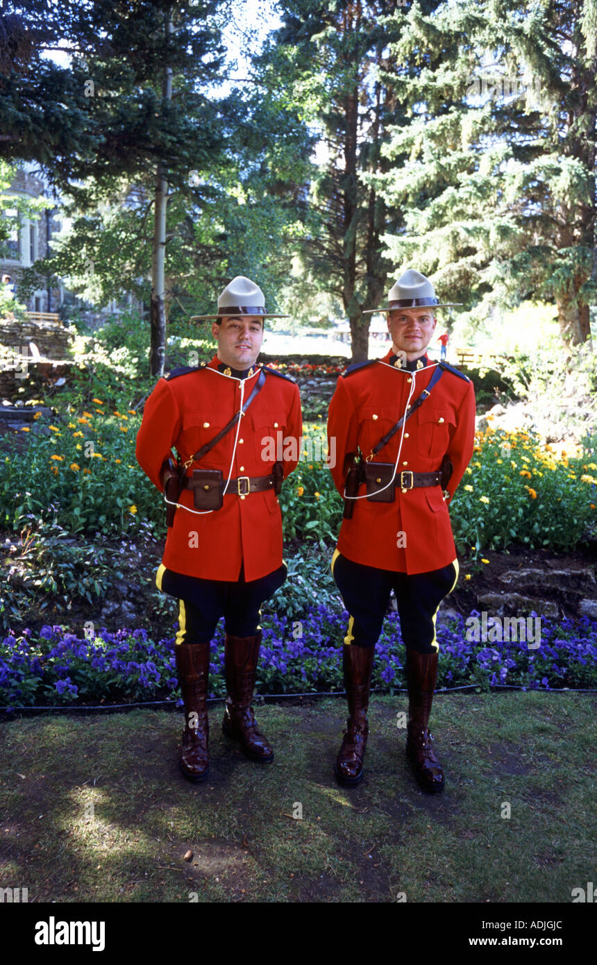 Canadian mounted police in full uniform Banff Alberta Canada Stock ...