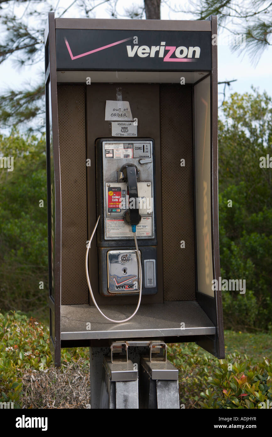 Old Verizon Pay Telephone with Graffiti Stock Photo - Alamy