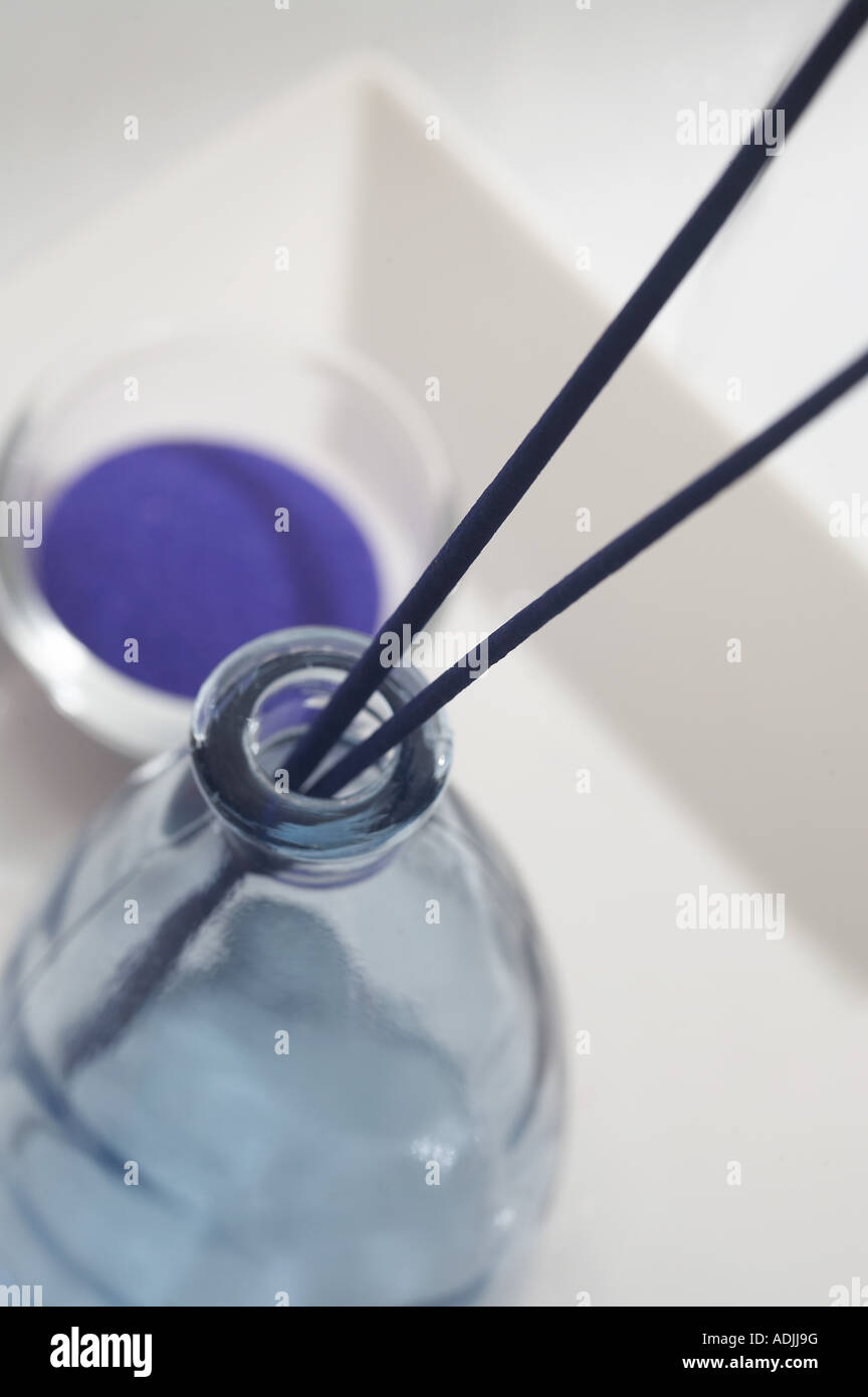 incensed candle and cosmetic salt Stock Photo - Alamy