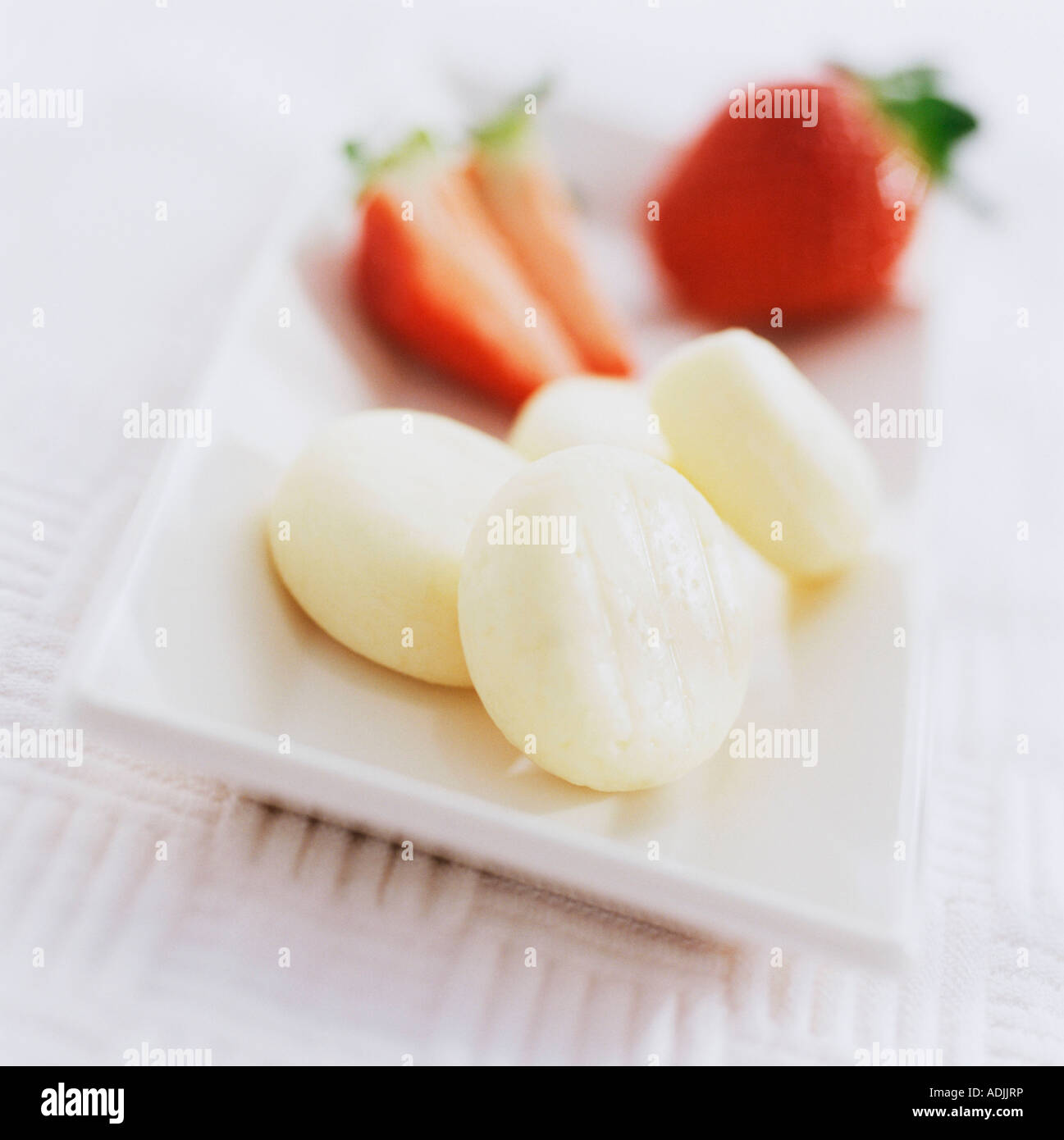 cheese dish plate fruit chunk strawberry food Stock Photo - Alamy