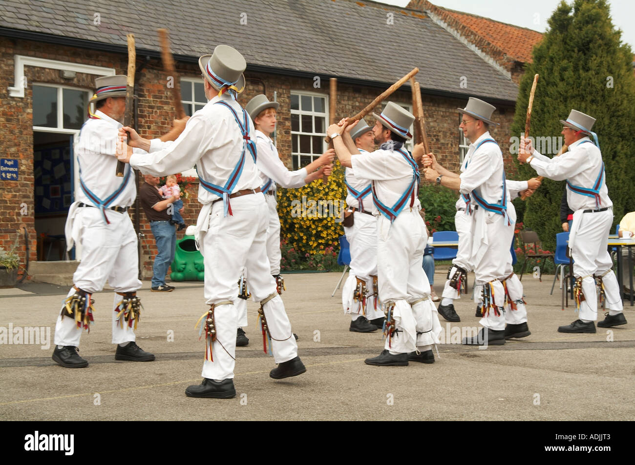 morris, dancer, dancing, bells, hanky, hankichief, stick Stock Photo ...