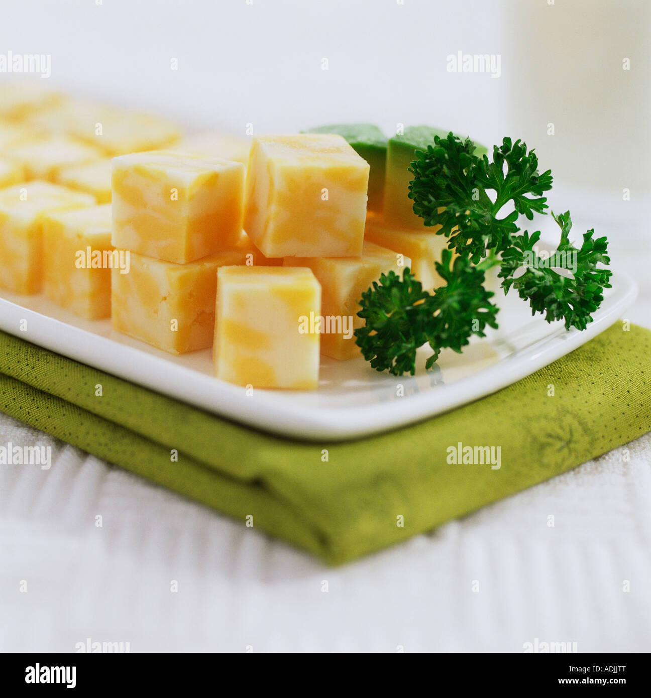 cheese dish plate dairy food garnish parsley Stock Photo - Alamy