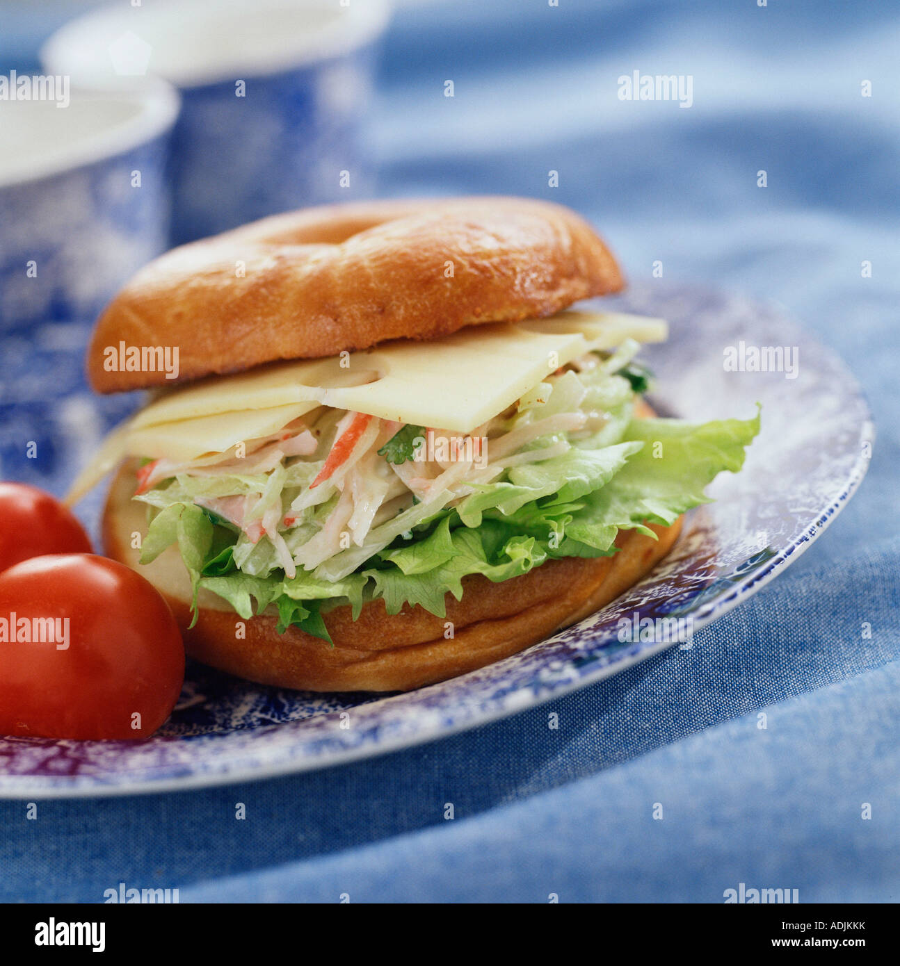 Bagle sandwich for breakfast Stock Photo - Alamy