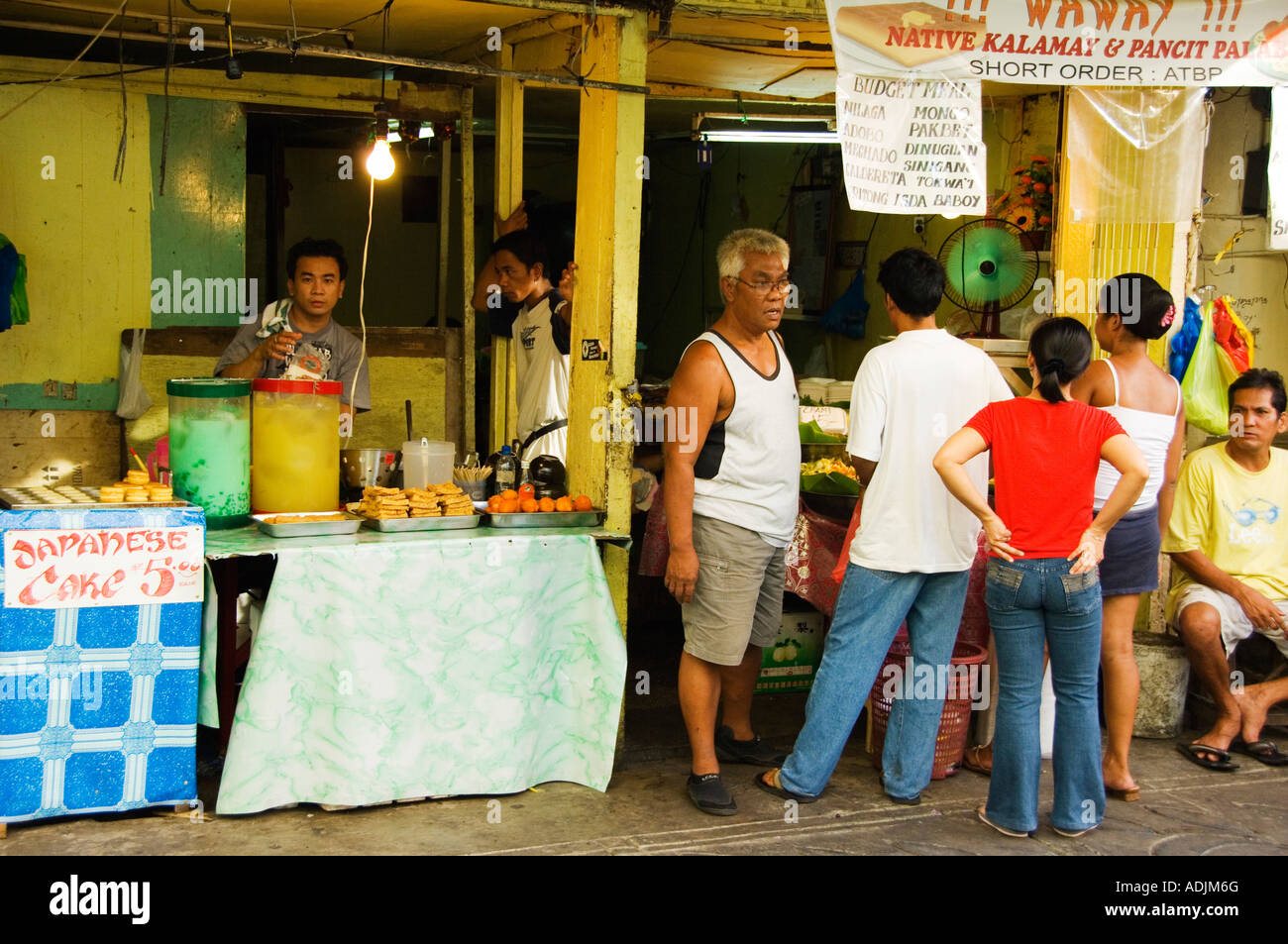 Philippines Manila Quaipo District Street Side Food Stalls Stock Photo ...