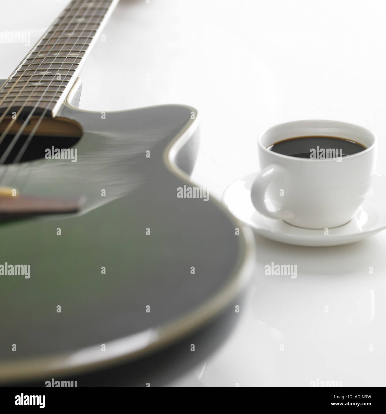 guitar guitars musical instrument coffee cup cups Stock Photo - Alamy