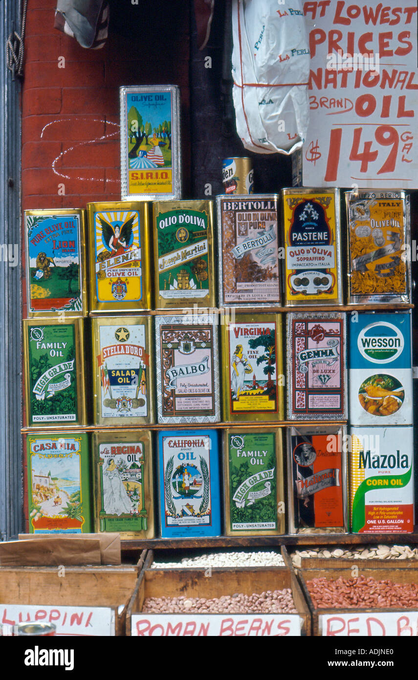 A display of cooking oils in a store window Stock Photo - Alamy