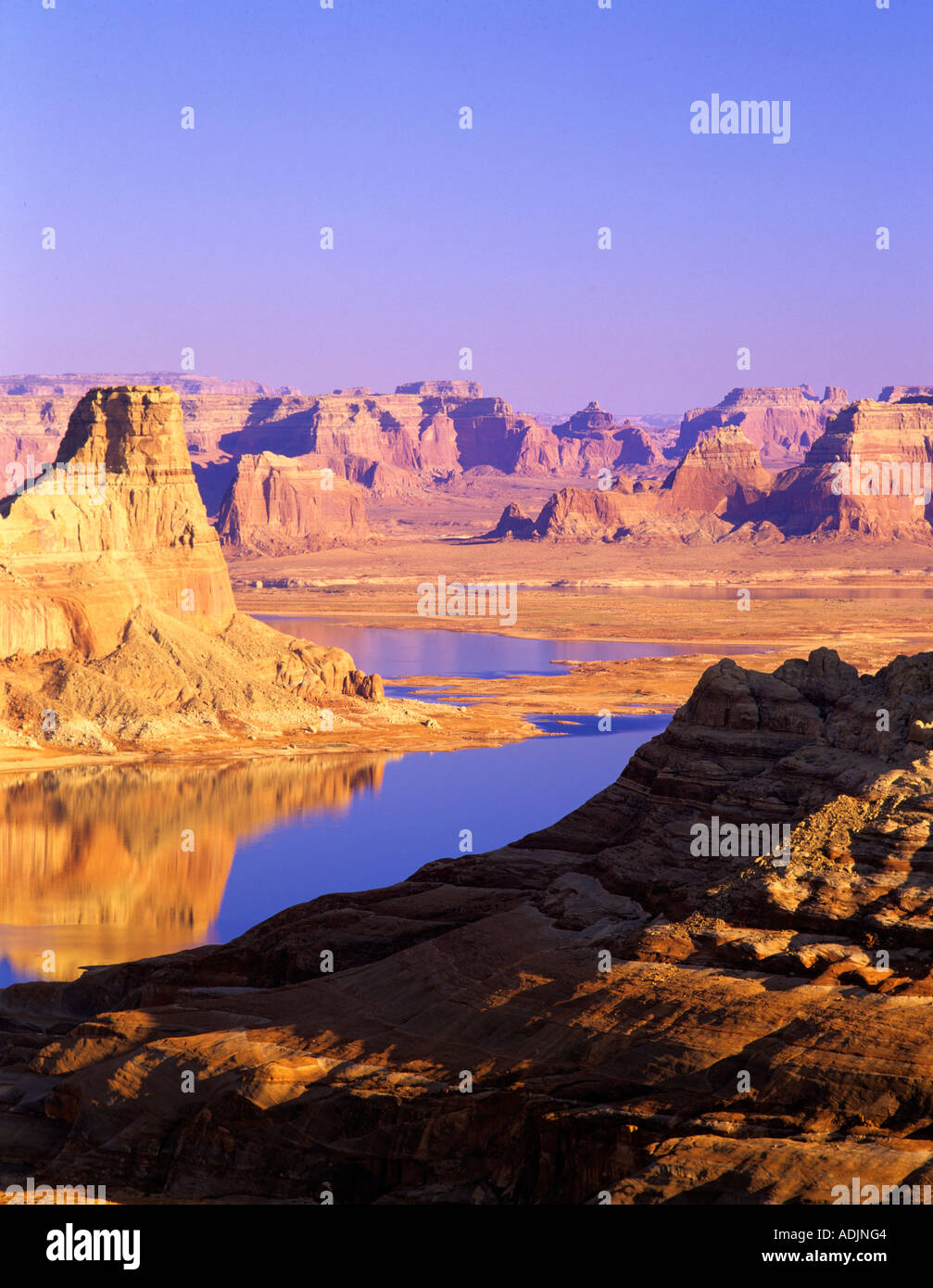 Lake Powell reflection as seen from Alstrom Point Utah Stock Photo - Alamy
