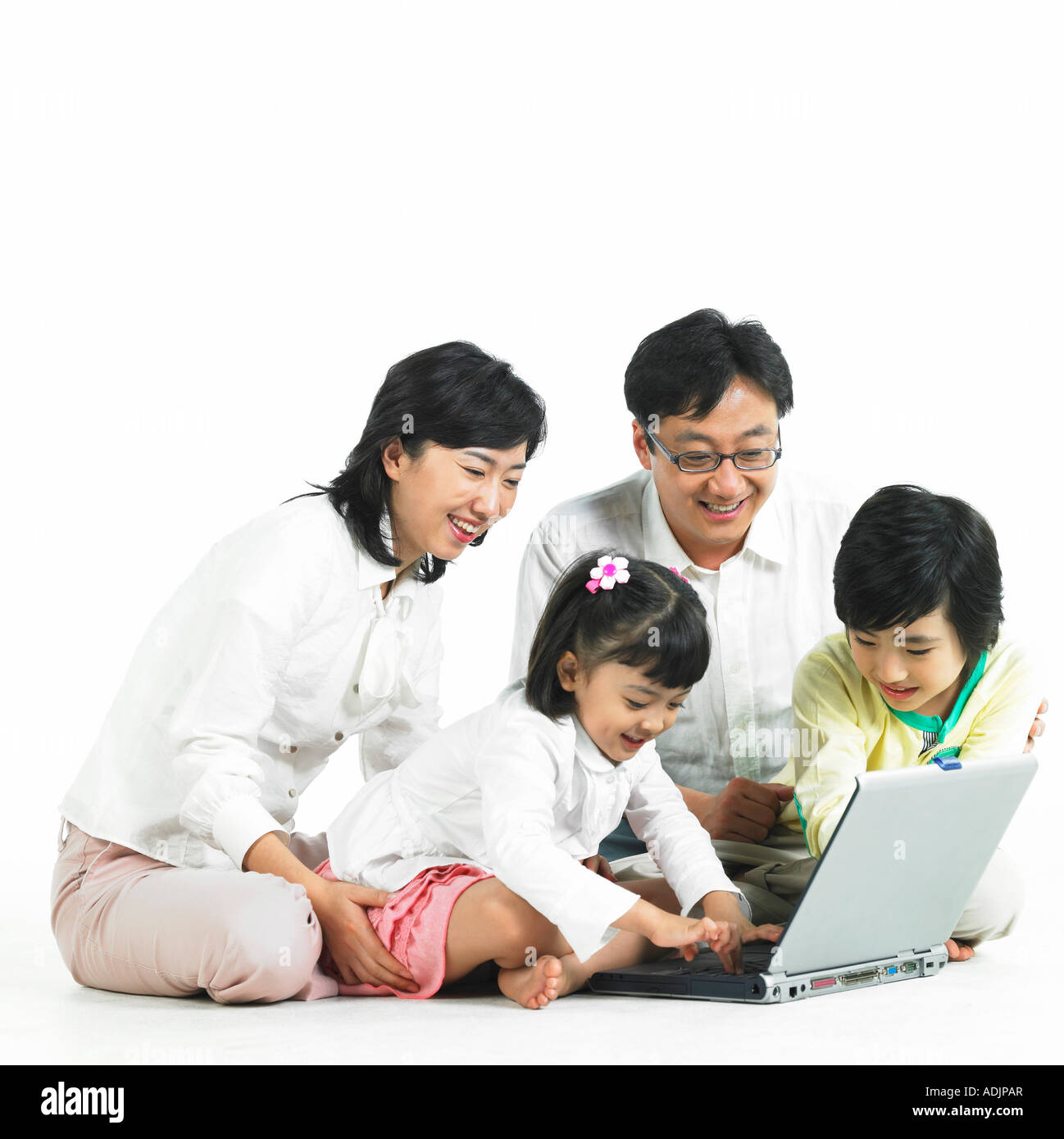 Asian mother daughter watching Cut Out Stock Images & Pictures - Alamy