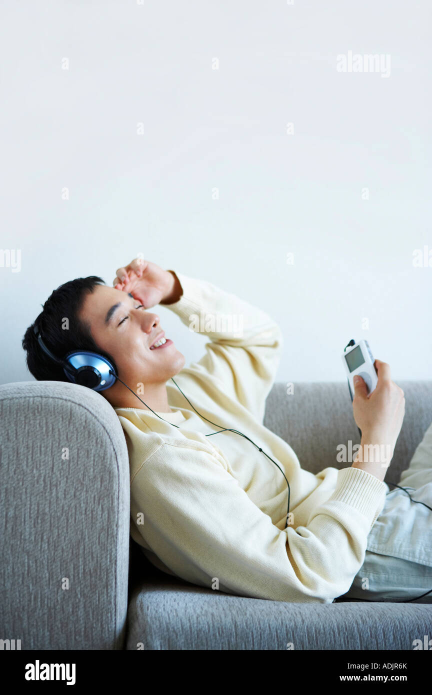 Relax man listening music hi-res stock photography and images - Alamy