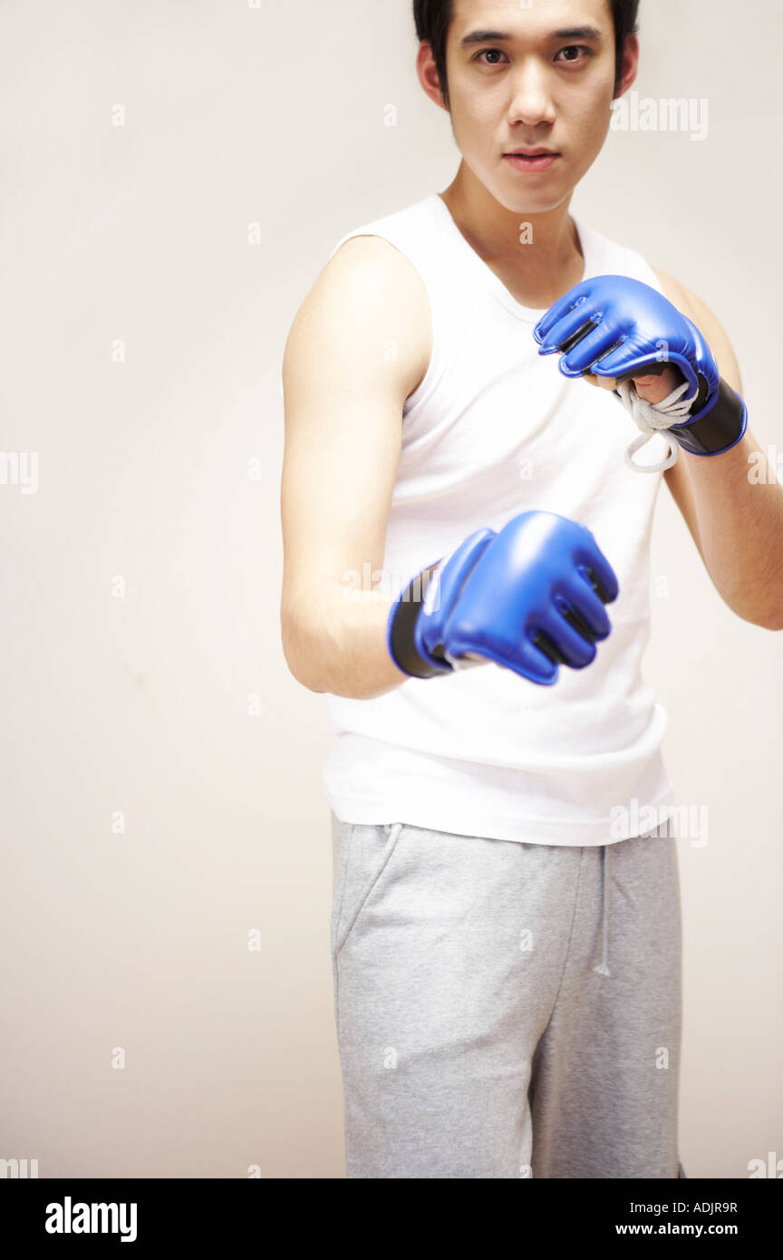 A man is ready to box Stock Photo - Alamy