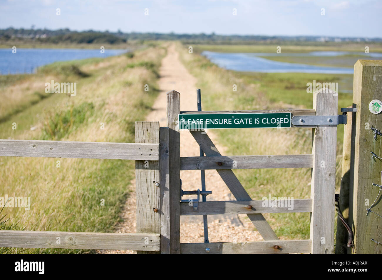 Footpath gate on Keyhaven and Pennington Marshes Hants UK Stock Photo ...