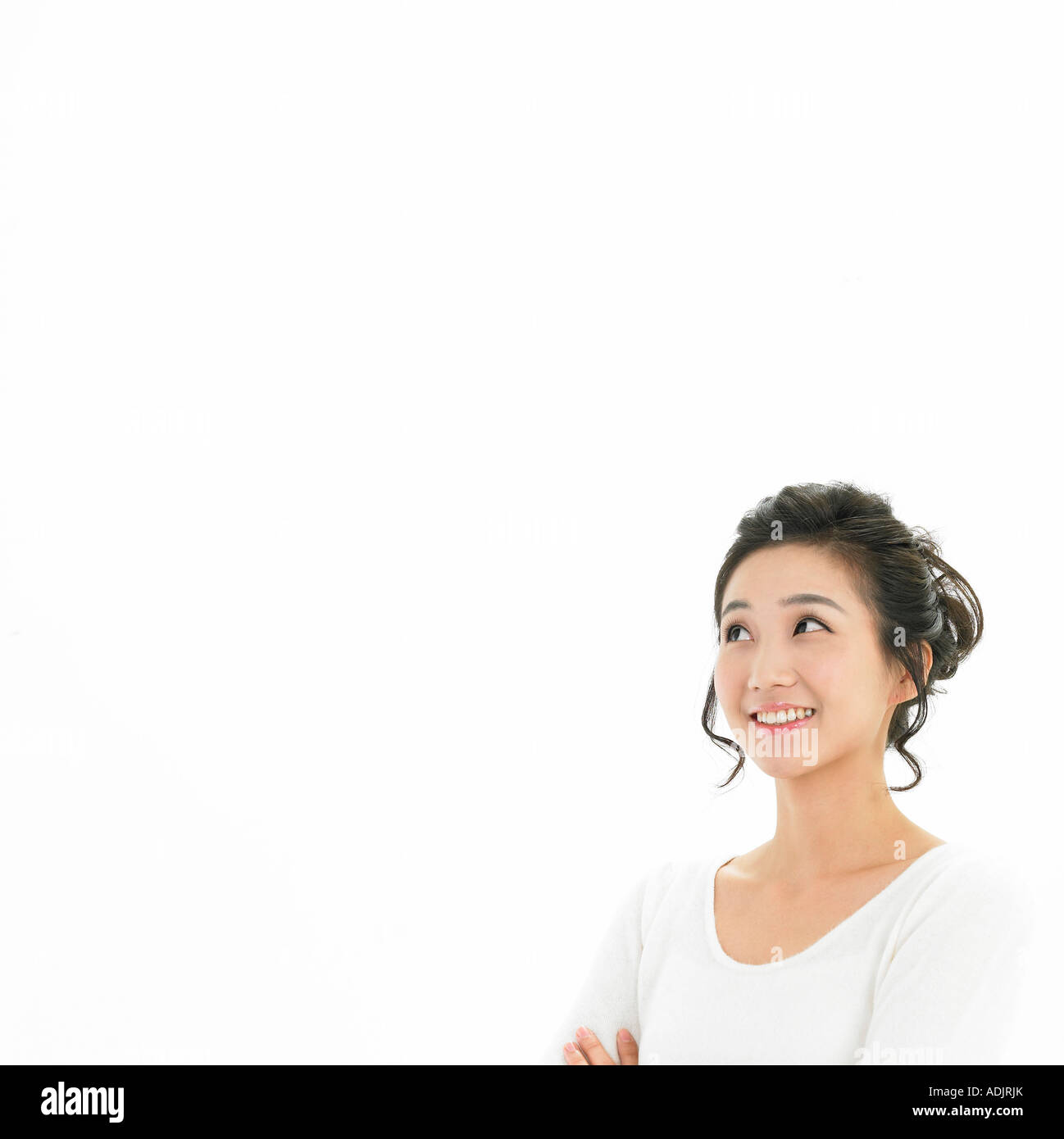 Korean woman thinking Cut Out Stock Images & Pictures - Alamy