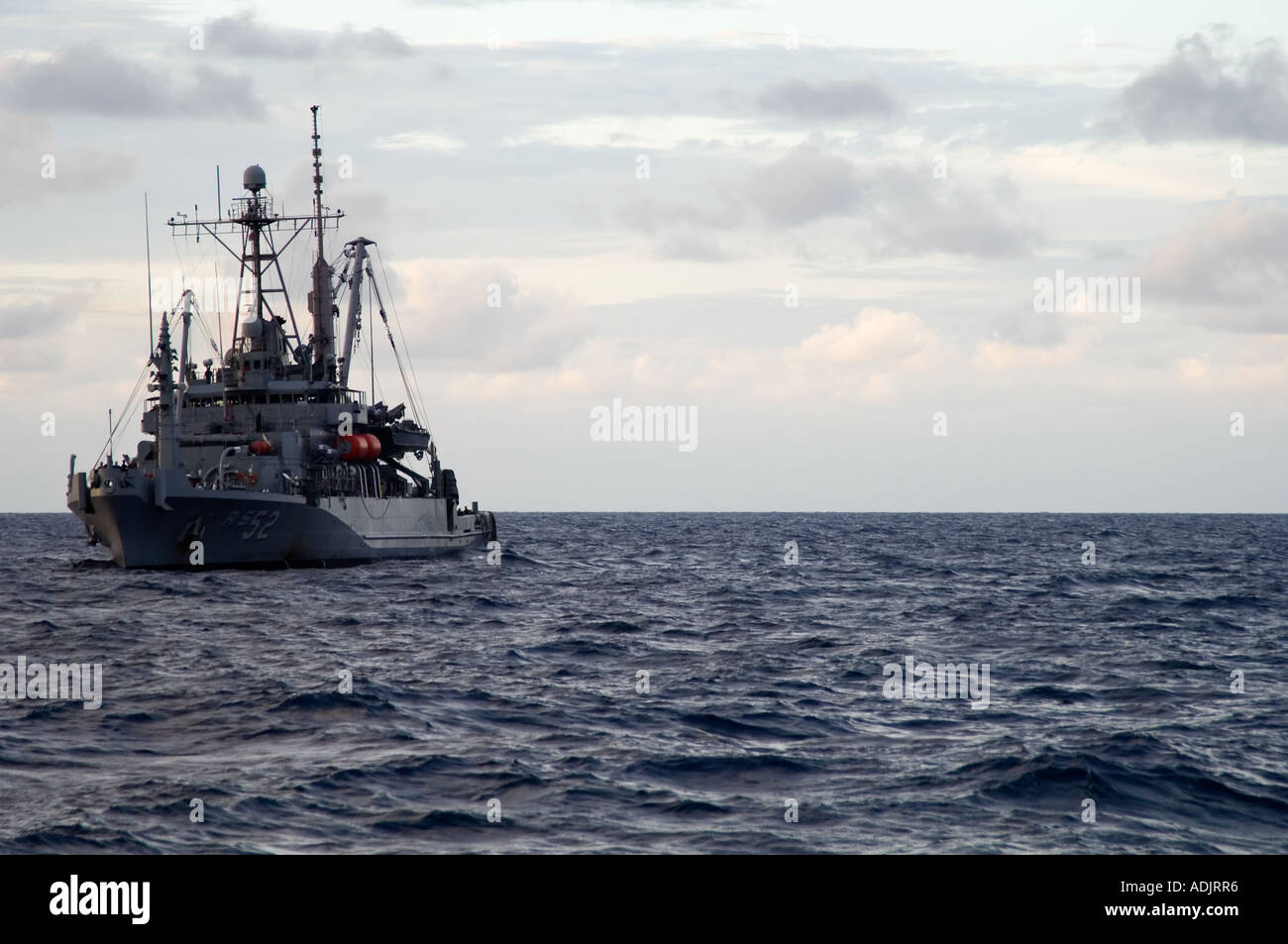 USS Salvor salvage and dive vessel rondezvous with the MV Trident in ...