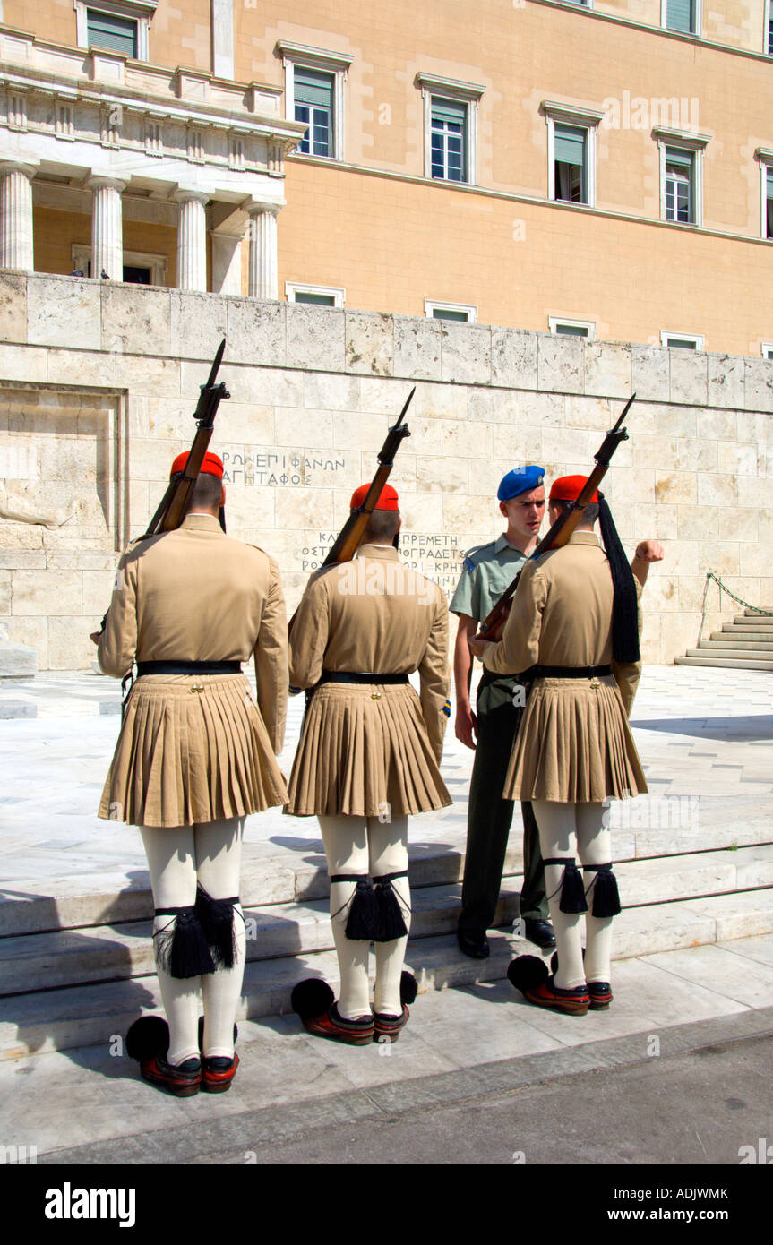 Ceremonial changing of the guard at the national parliament buildings ...