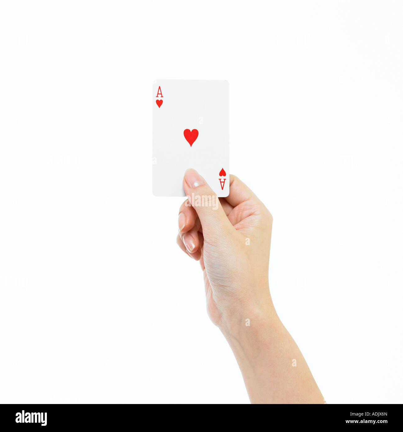 A hand holding one card Stock Photo - Alamy
