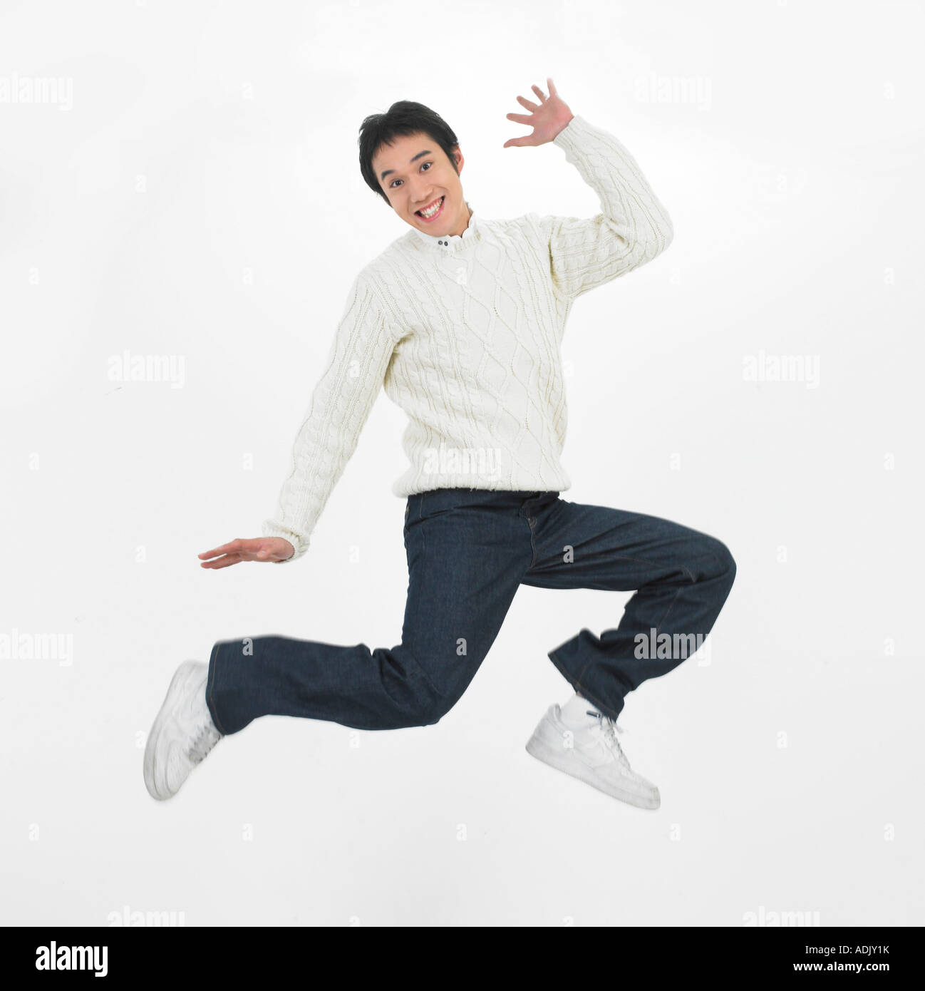 A man jumping up with amusement Stock Photo - Alamy