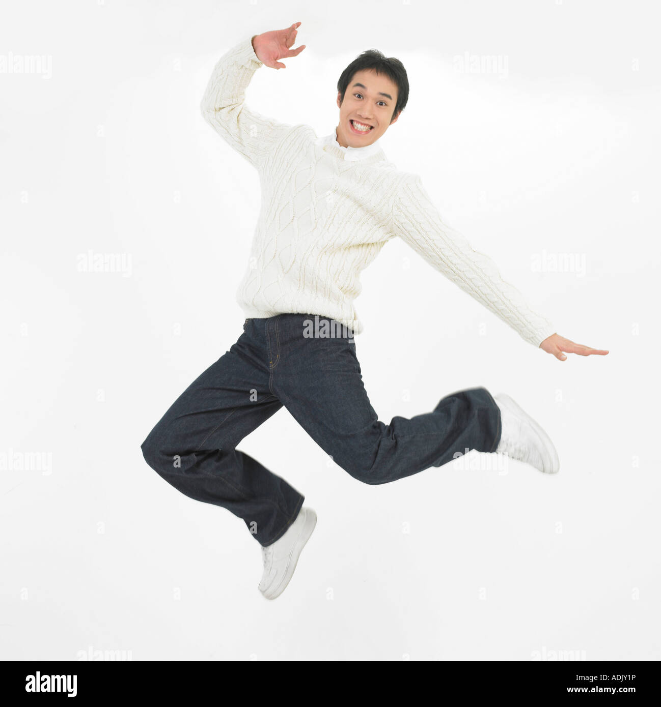 A man jumping up with amusement Stock Photo - Alamy