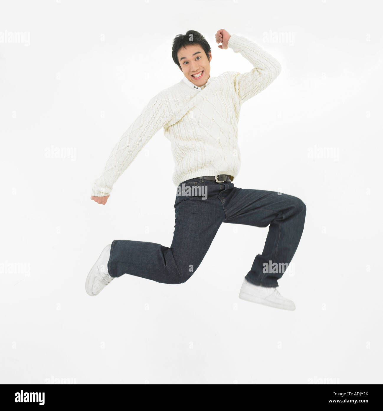 A man jumping up with amusement Stock Photo - Alamy