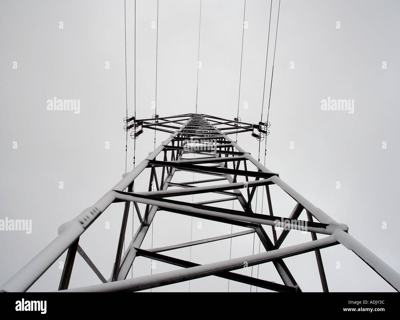 Electricity pylons covered in snow hi-res stock photography and images ...