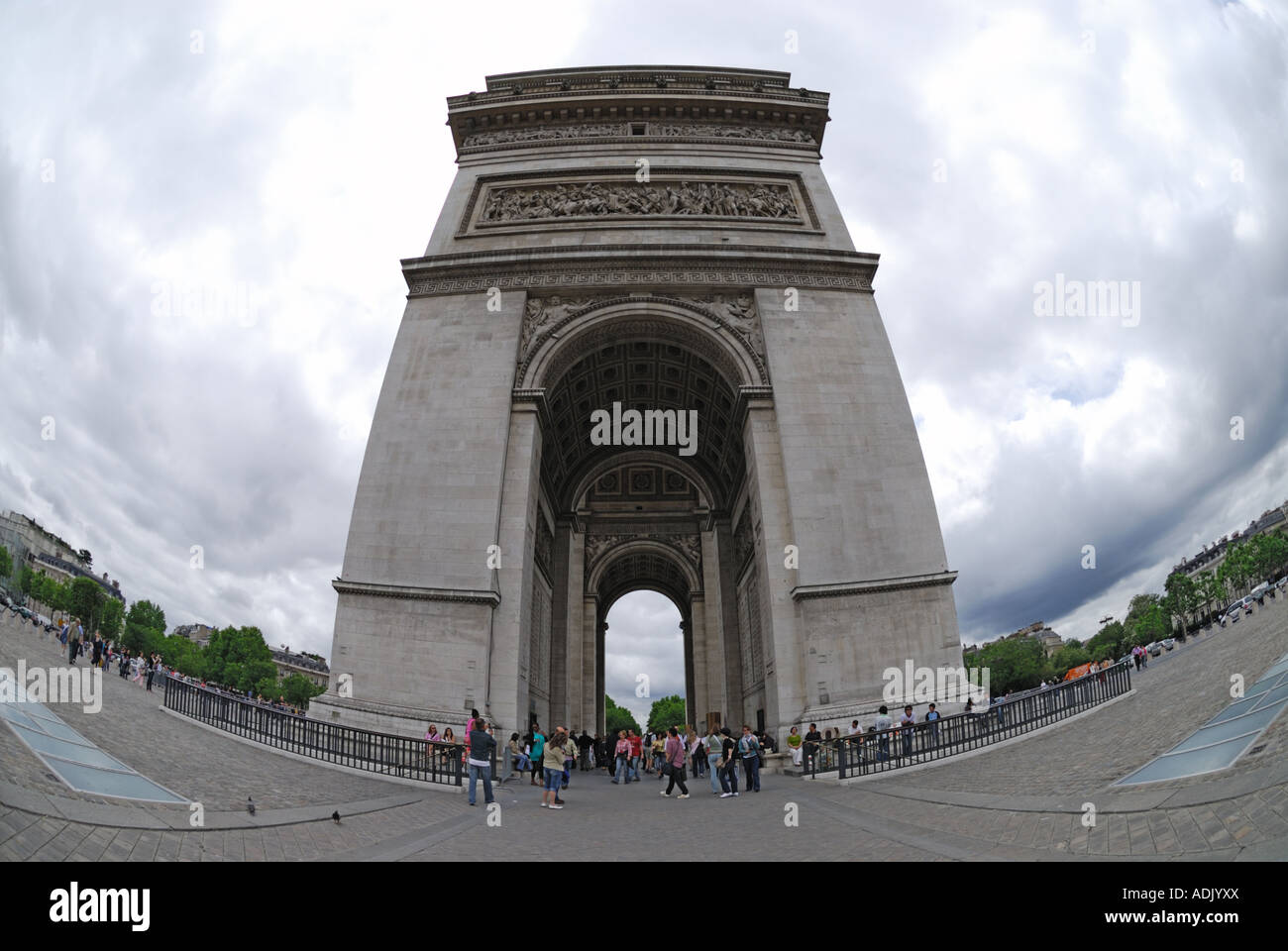 arc de triomph fisheye Stock Photo - Alamy