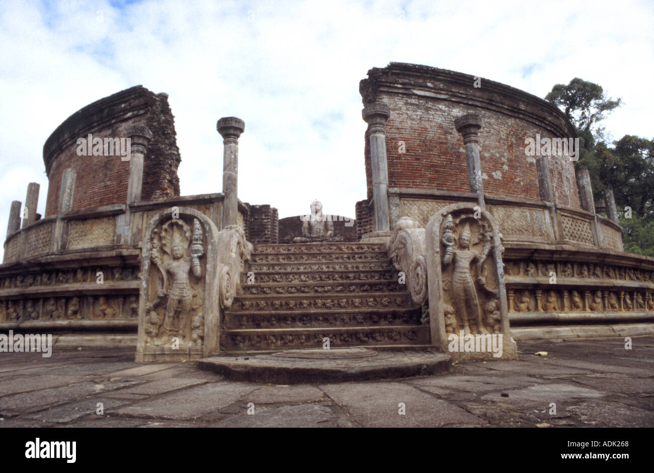 The Vatadage the 12th century circular relic house at Polonnaruwa Stock ...