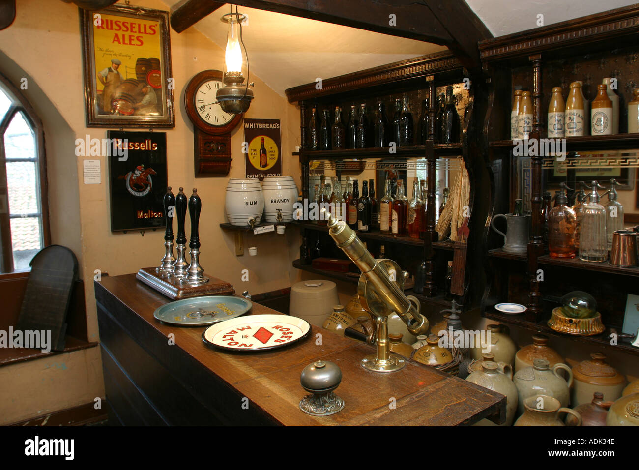 reconstructed bar in museum Stock Photo - Alamy