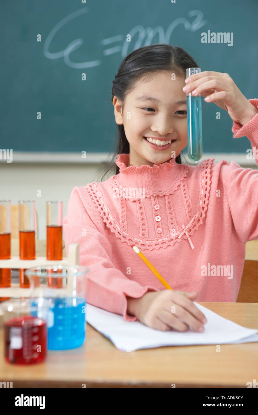 A girl in the science laboratory Stock Photo - Alamy