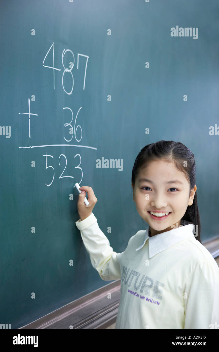 A girl in the class Stock Photo - Alamy