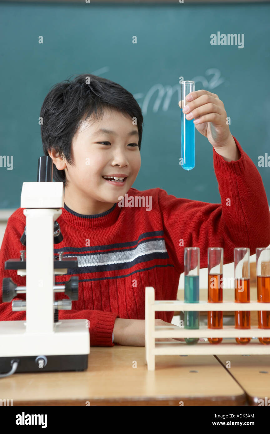 A boy in the science laboratory Stock Photo - Alamy