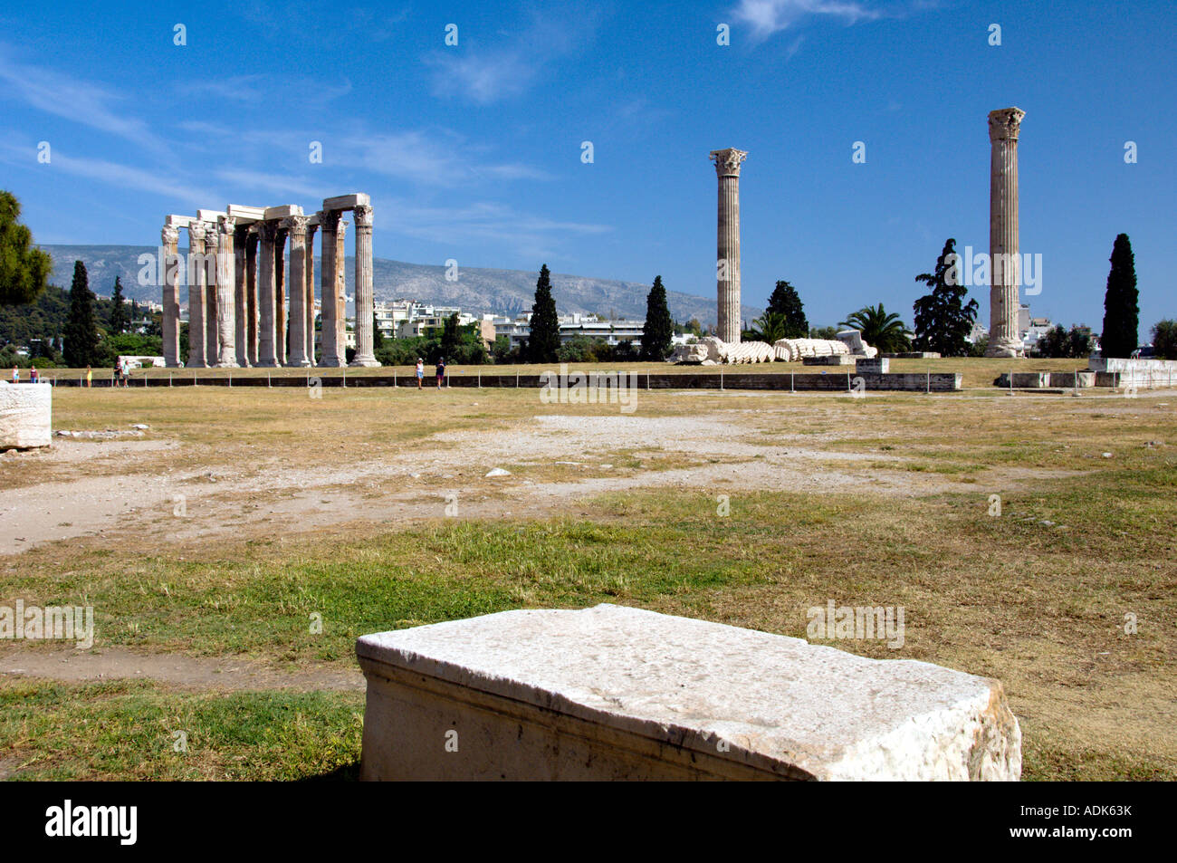 The remaining columns of the Temple of Olympian Zeus in Athens, Greece ...