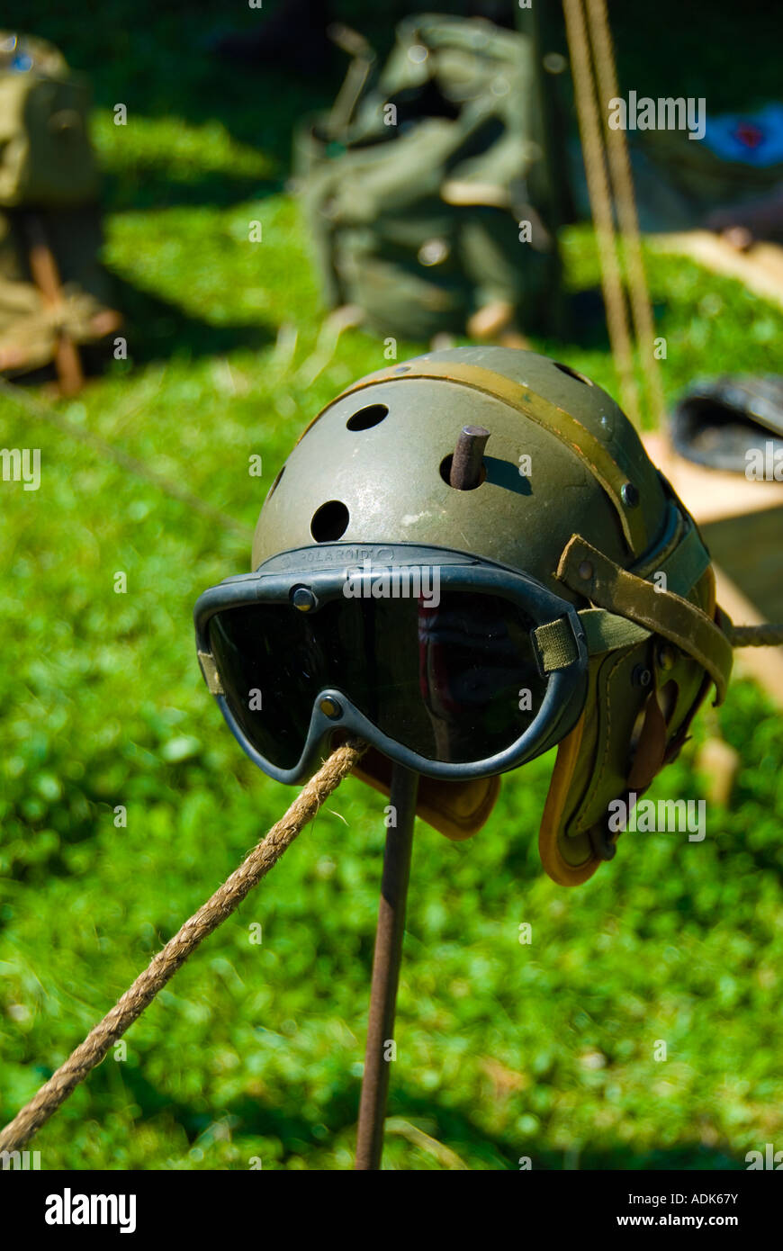 US World War Two Tank Commanders Helmet Stock Photo - Alamy