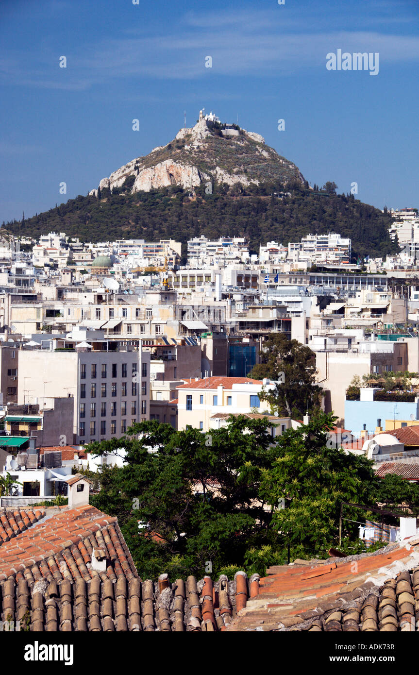 Lykavittos Hill in the center of Athens Greece Stock Photo - Alamy