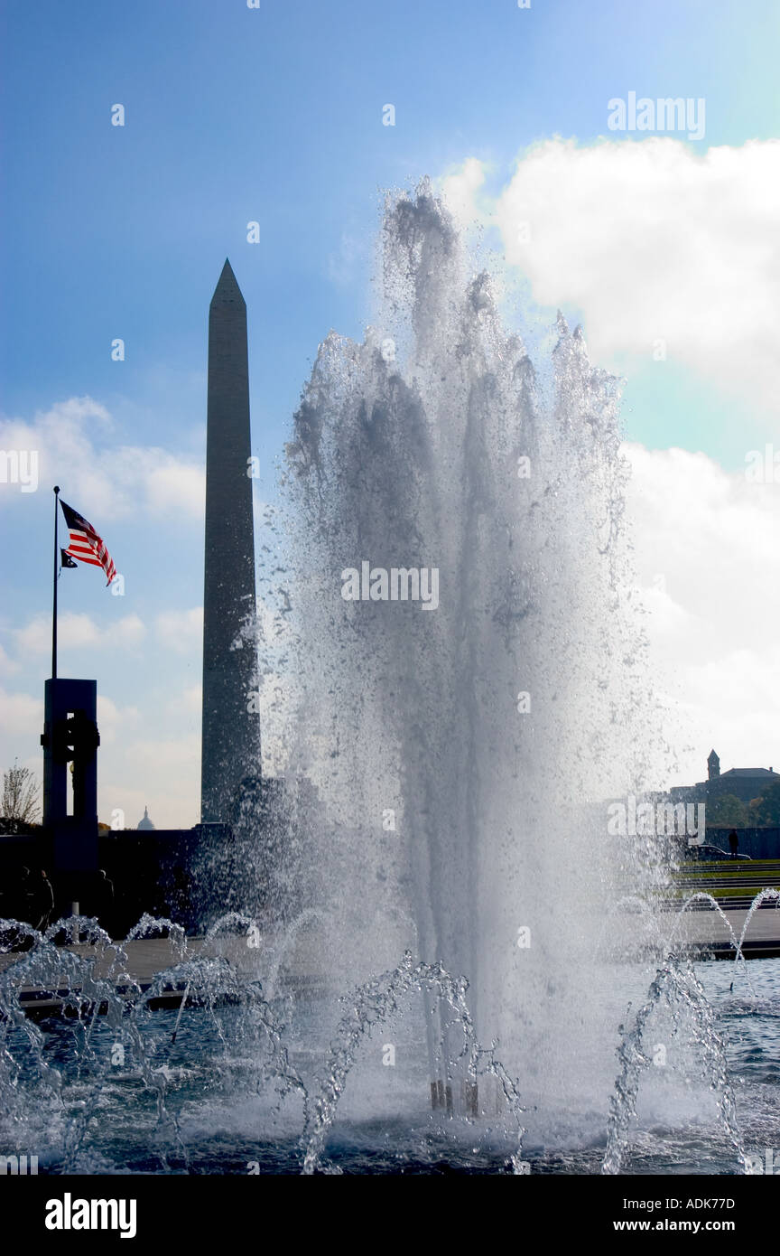 Fountain at World War 2 Memorial in Washington DC Stock Photo - Alamy