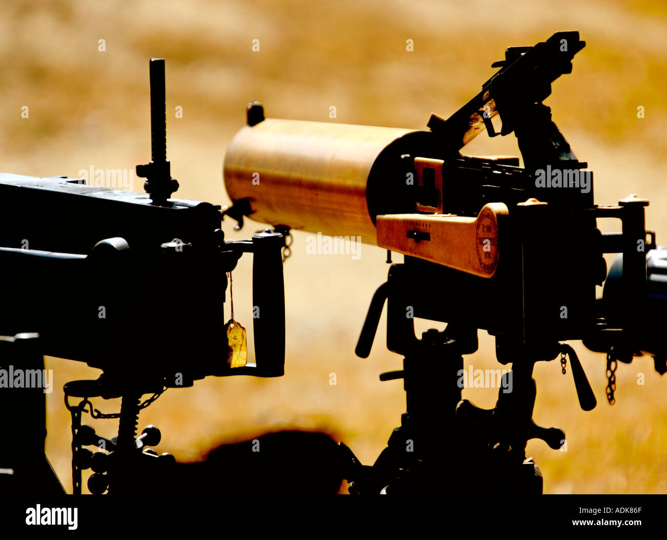 Machine guns on firing range Stock Photo - Alamy