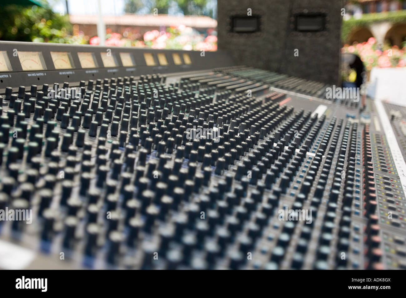 Soundboard mixer system for concert or musical performance Stock Photo ...