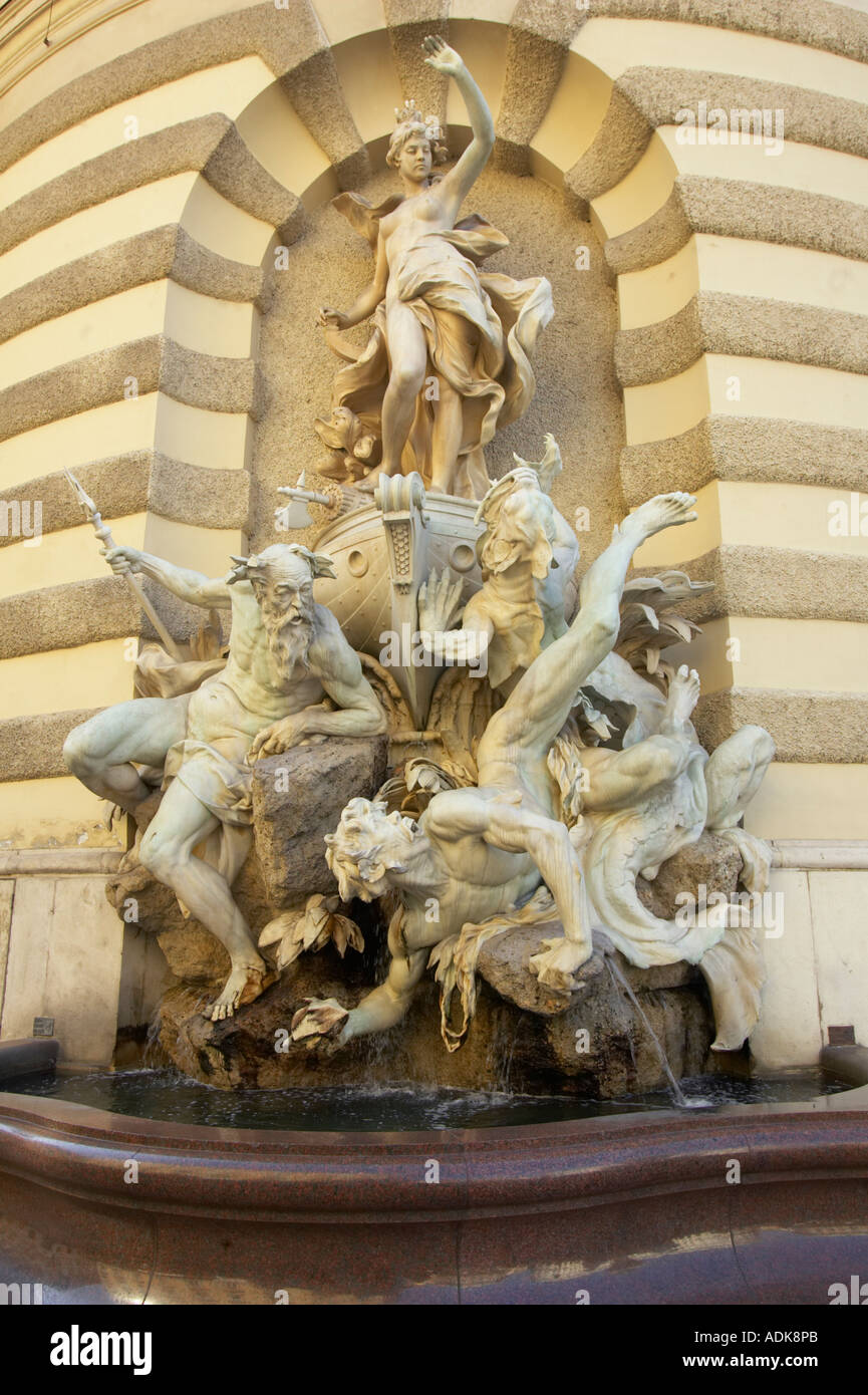 The Michaelerplatz Fountain in Vienna, Austria Stock Photo - Alamy