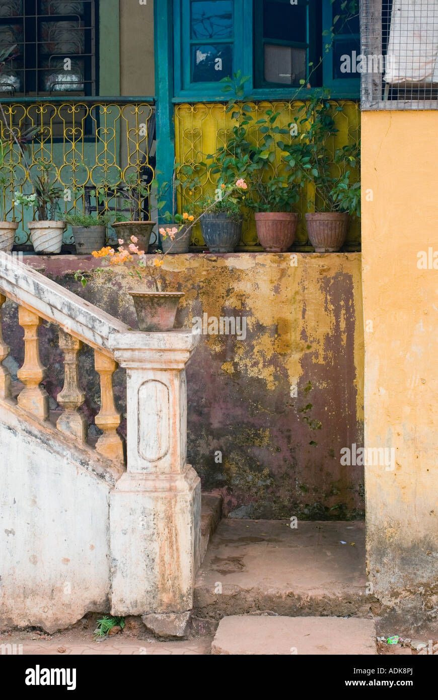 Many of the old houses in Goa are very Colourful and nice Stock Photo ...