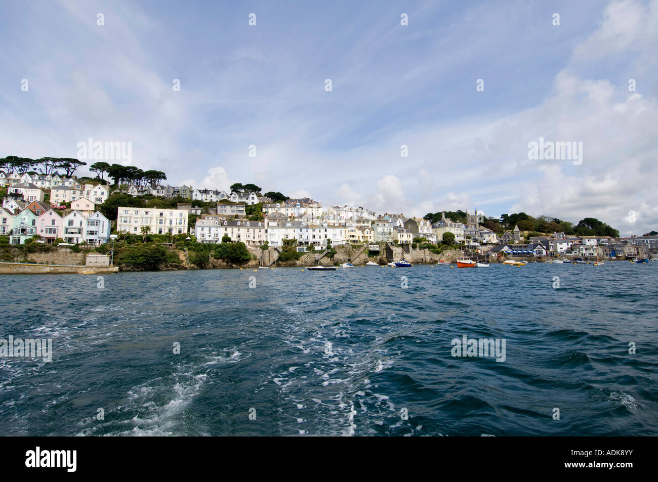 A view of the Town of Fowey Harbour Cornwall Stock Photo - Alamy
