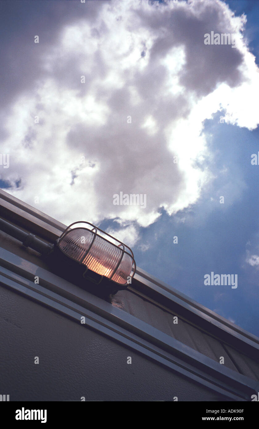 light on outside cabin door with sky Stock Photo - Alamy
