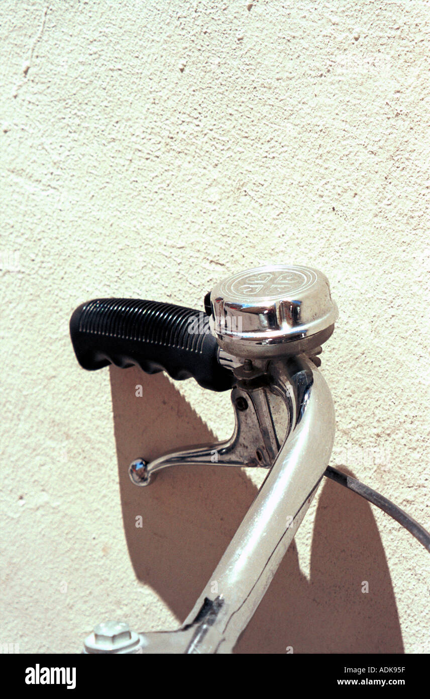 bicycle handlebar with bell Stock Photo - Alamy