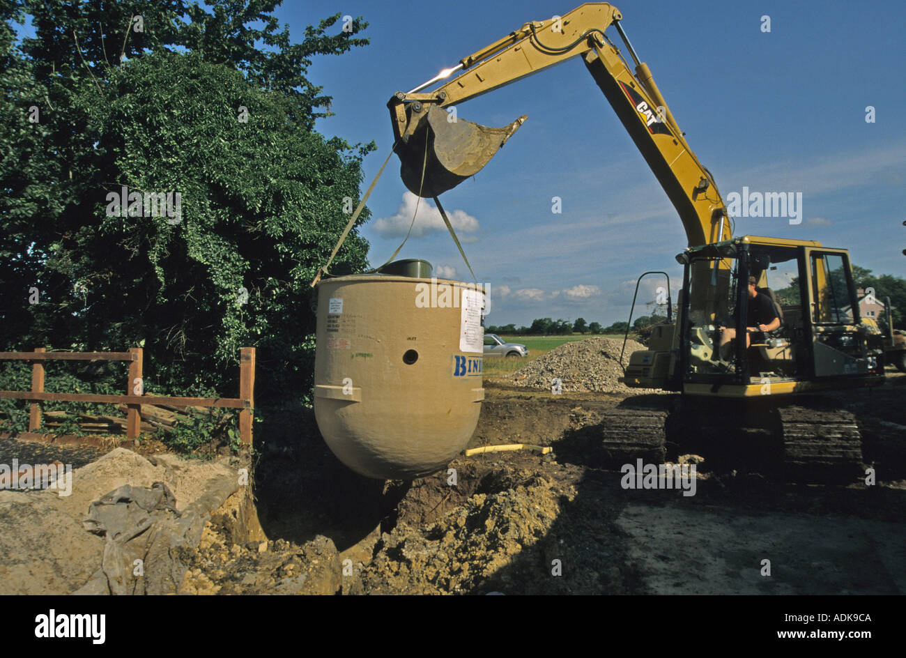 Water Fitting a domestic sewage water treatment plant Stock Photo - Alamy