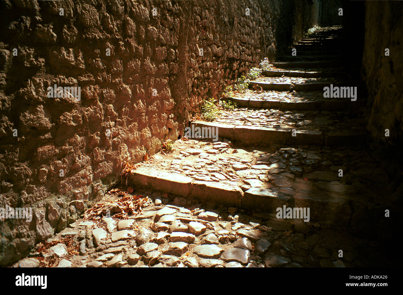 cobbled steps going up hill Stock Photo - Alamy