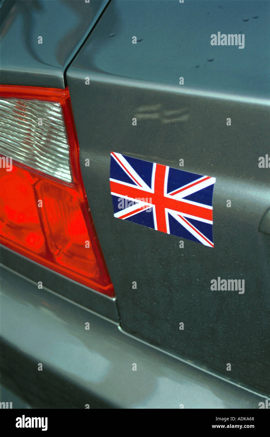 union jack on back of car Stock Photo - Alamy