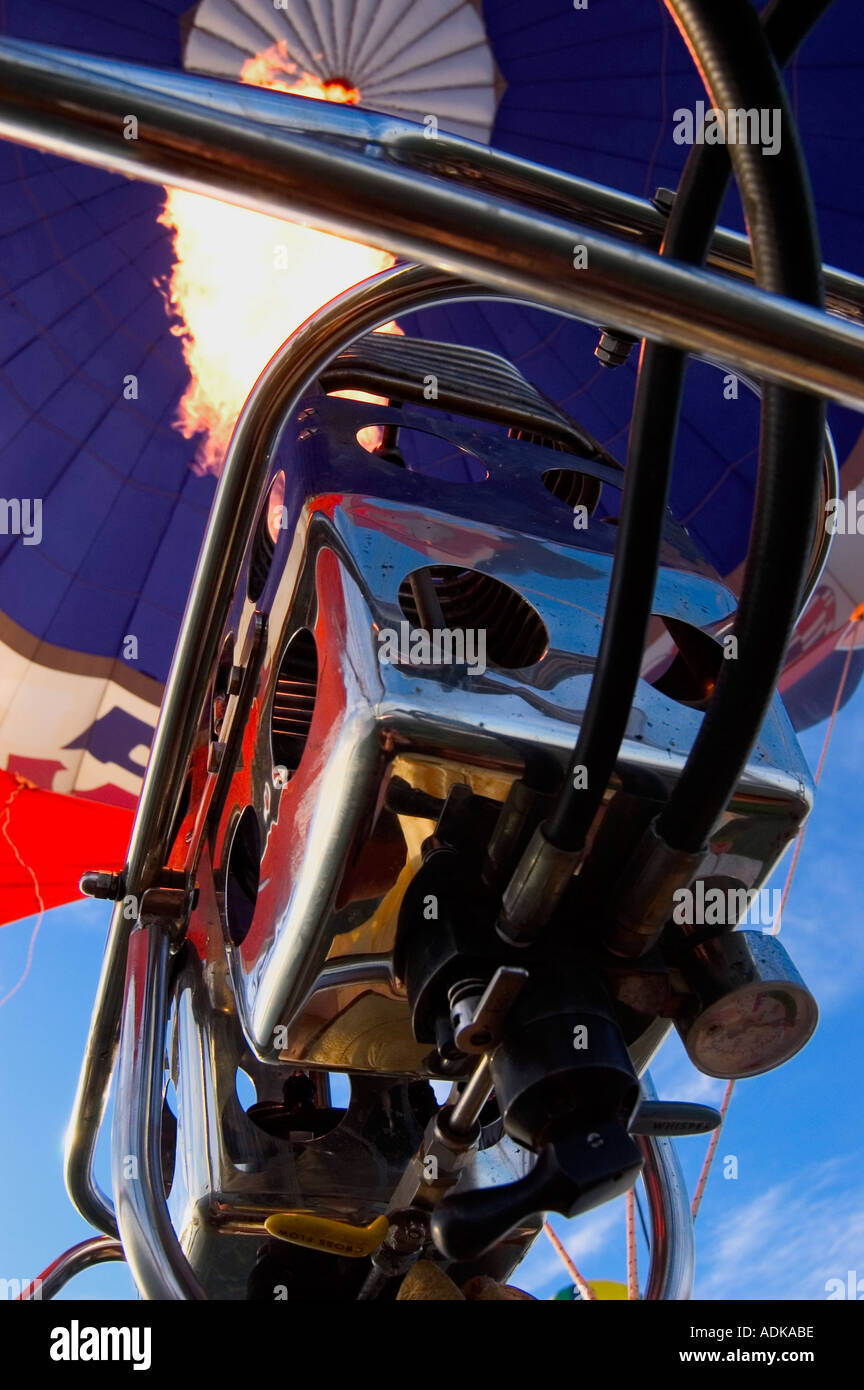 Hot air balloons burner heater during balloon race Stock Photo - Alamy