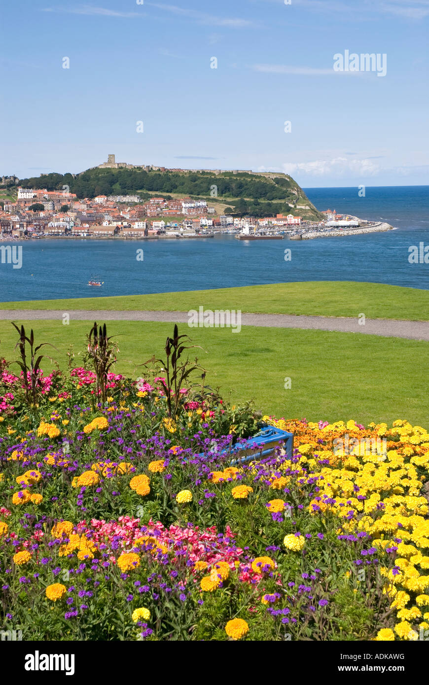 Scarborough Summer flower display on the Esplanade Yorkshire UK Stock ...