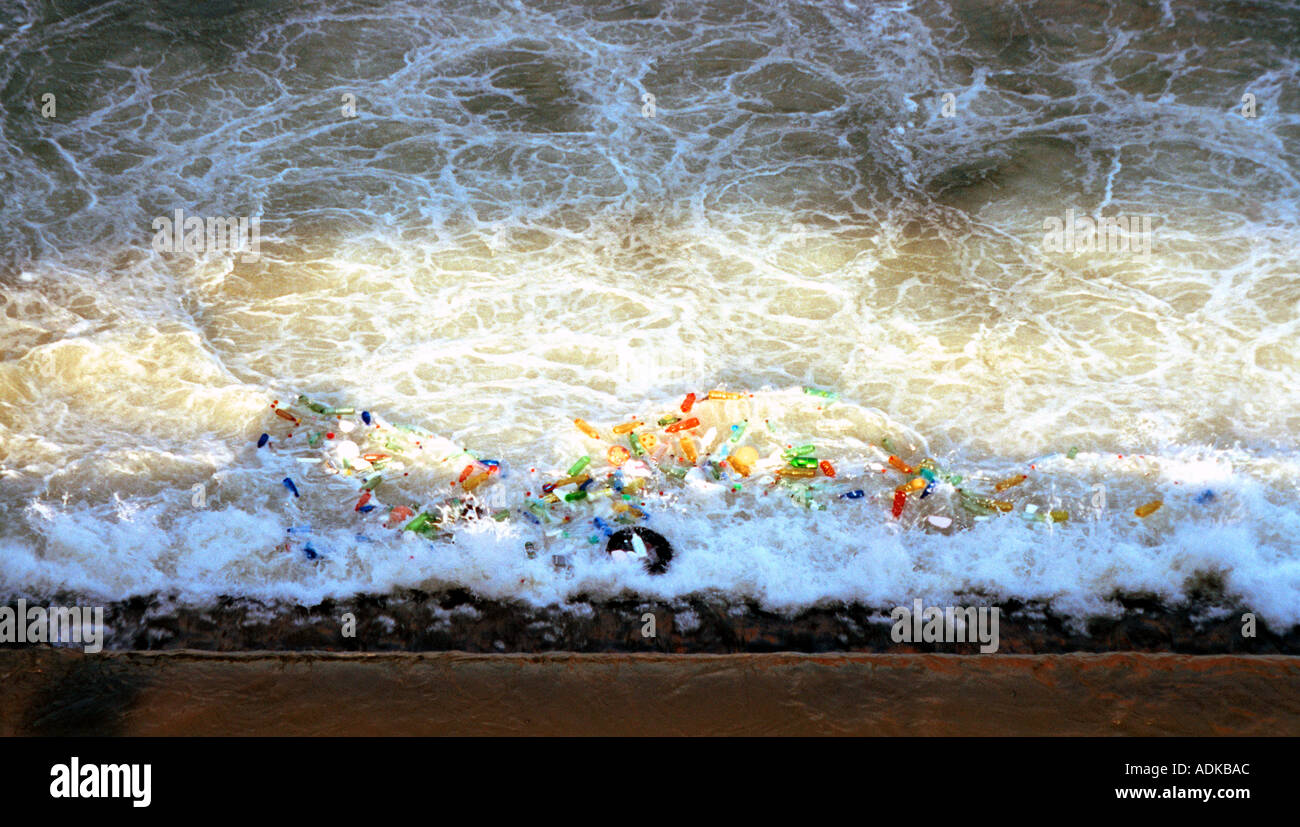 accumulated rubbish in river waterfall Stock Photo - Alamy