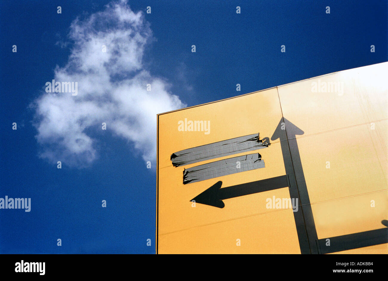 directions road sign with taped over names Stock Photo - Alamy