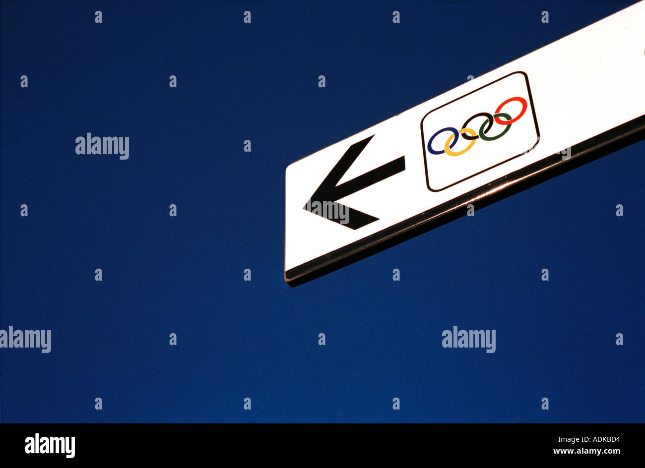 olympic symbol sign with arrow Stock Photo - Alamy
