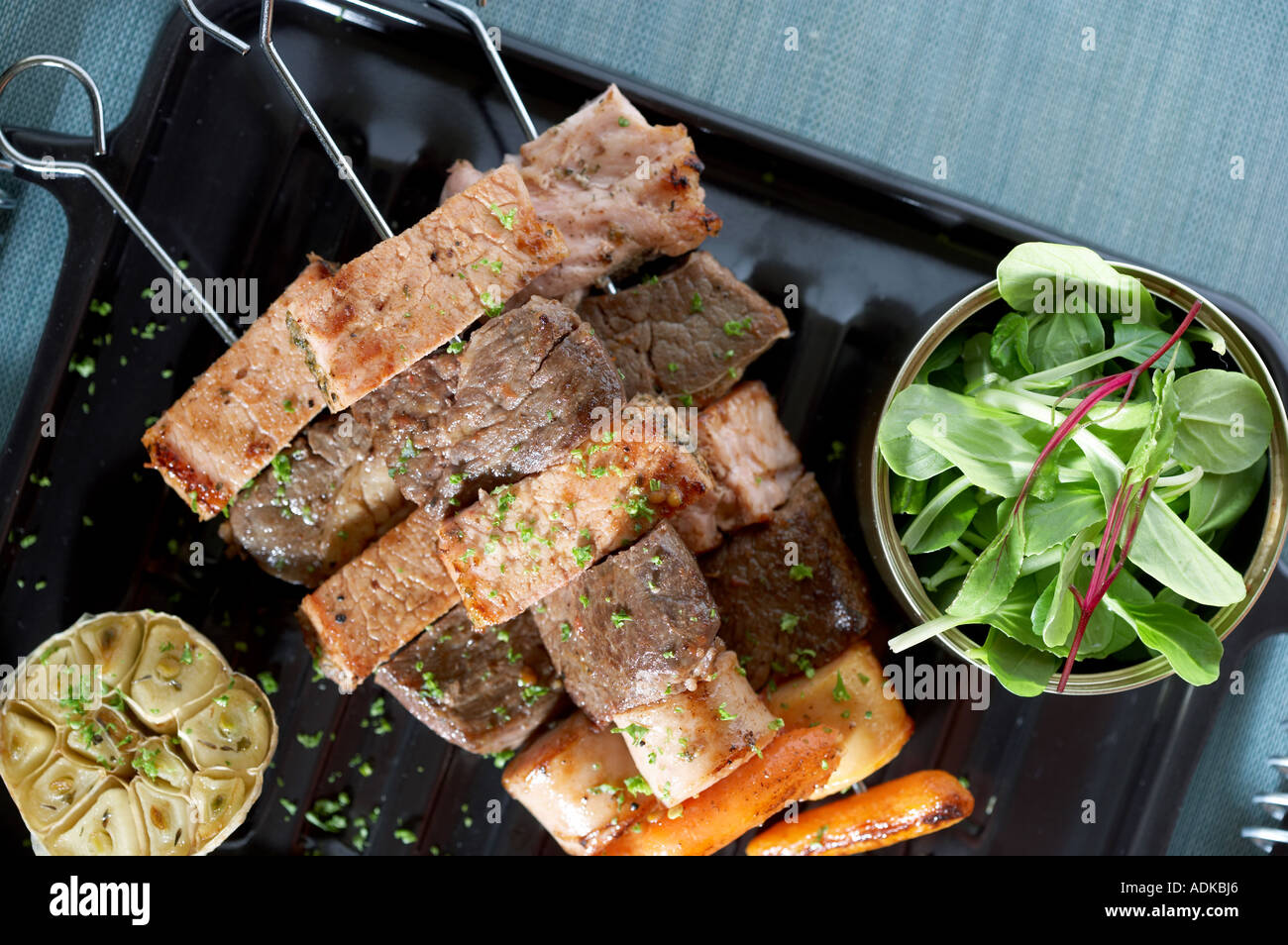 meat food pork steak oven spit roast Stock Photo - Alamy